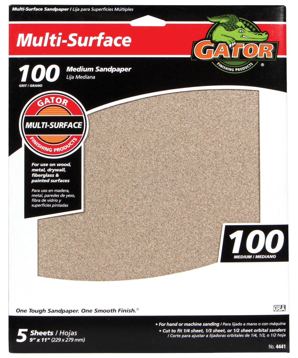Gator's multi-purpose aluminum oxide sandpaper 100 Grit - Holbrook, NY ...