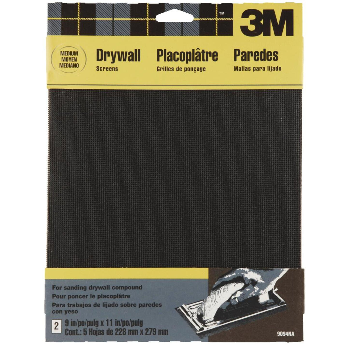 3M Drywall Medium Grade 9 In. x 11 In. Sanding Screen (2-Pack ...
